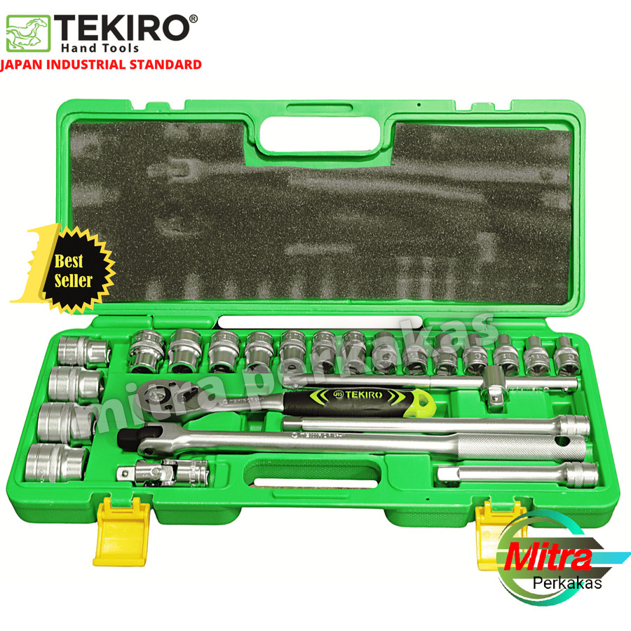 Tekiro Kunci Shock Set 8 - 32 mm 12 PT 1/2" 24pcs sock set hand socket ...