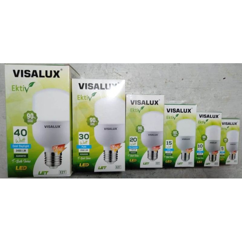 LED T-BULB Putih VISALUX EKTIF 5W / 10W / 15W / 20W / 30W / 40W ...