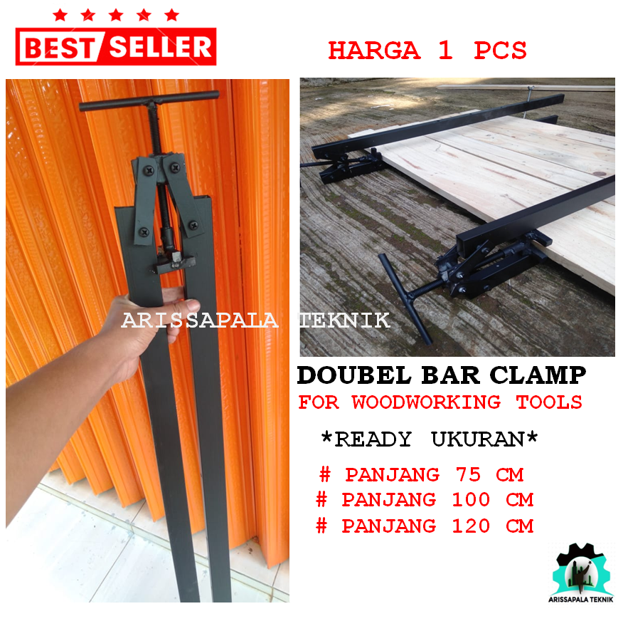 Double Bar Clamp Alat Press Catok Klem Sambung Papan Kayu T Bar Clamp ...