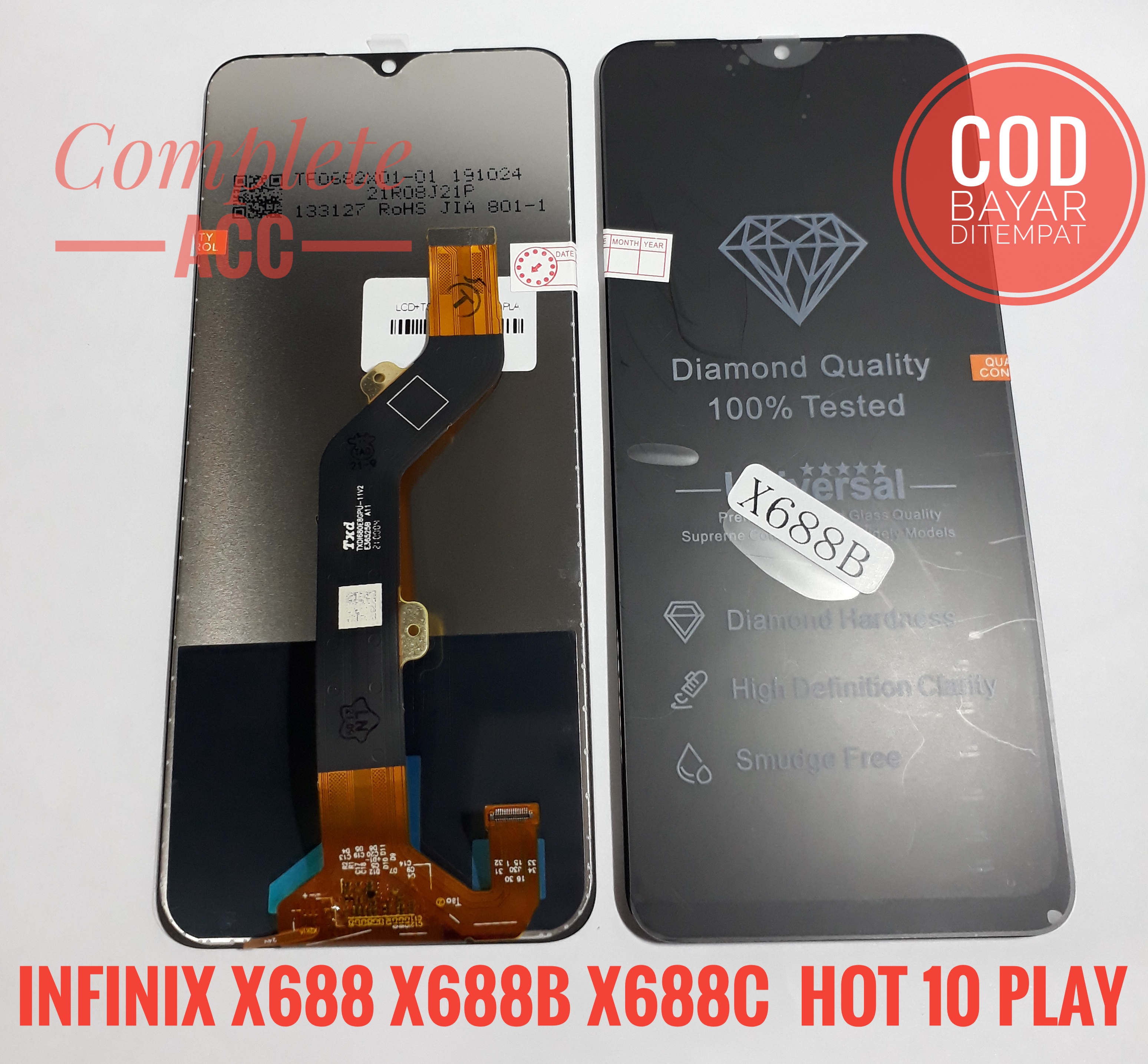 LCD + TOUCHSCREEN INFINIX X688 X688B X688C / HOT 10 PLAY FULLSET ...