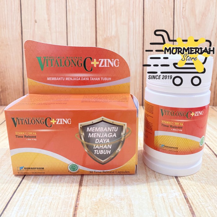 VITALONG C + ZINC BOTOL 30 kapsul/Vitamin C 500 mg | Lazada Indonesia