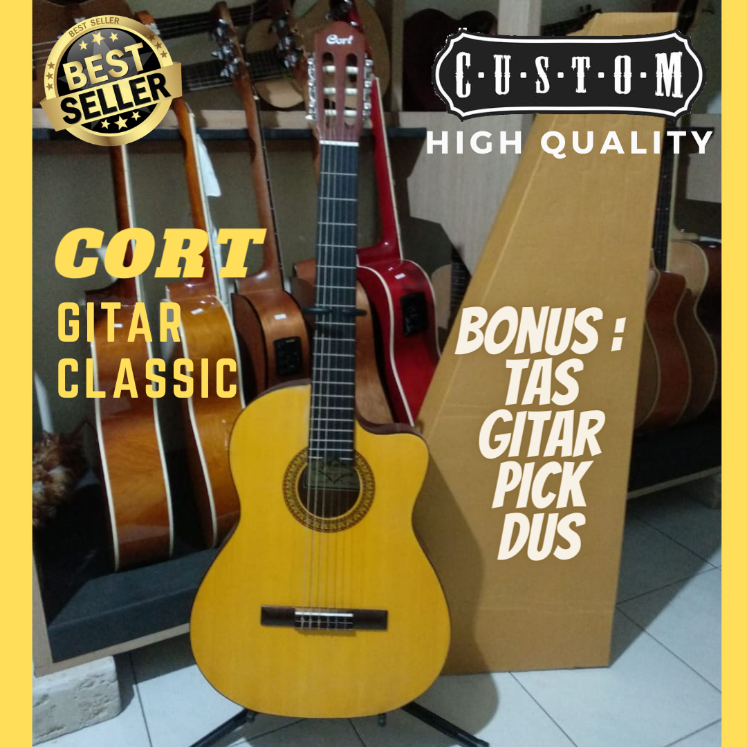 Gitar Akustik Klasik Classic Nilon Cort Cutway BEST CUSTOM warna ...
