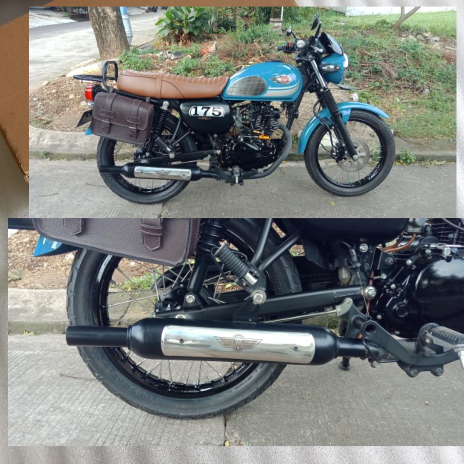 Knalpot standar racing W175 Estrela kawasaki w175 black doff tameng ...