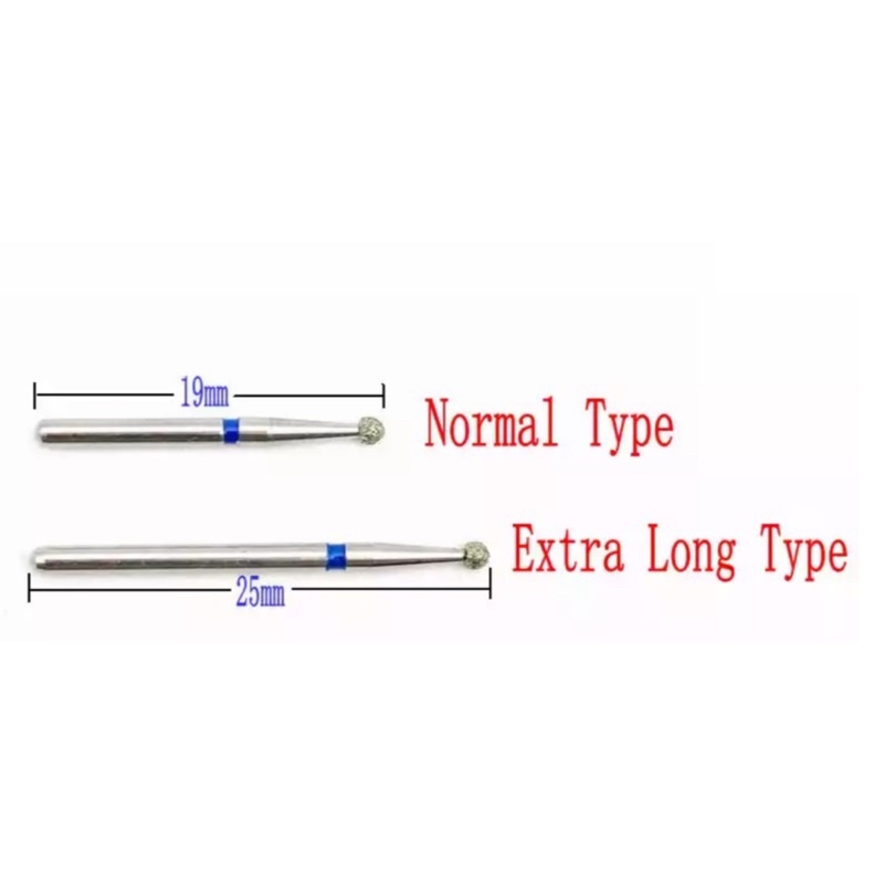 Dental round bur bulat leher panjang diamond burs gigi long neck shank ...