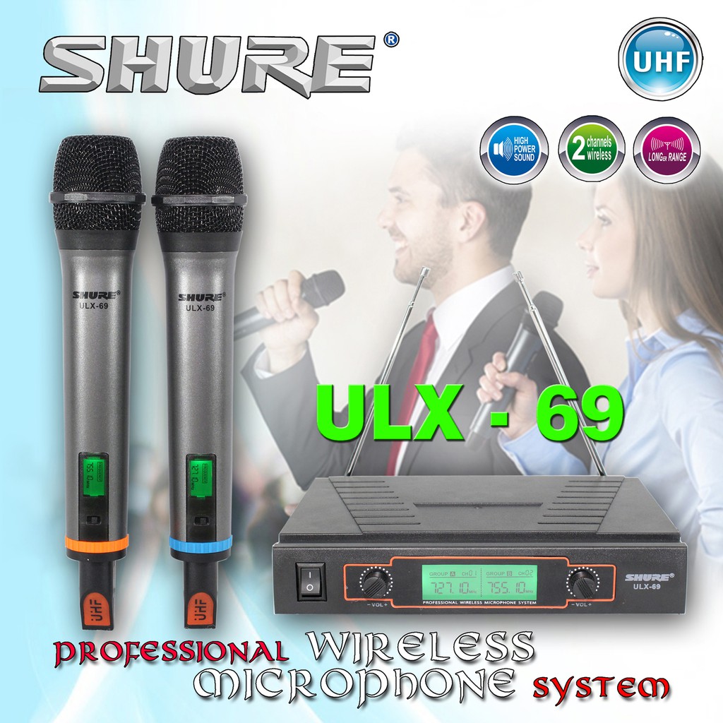 Shure ULX 69 Mic Wireless Professional Microphone UHF Handles | Lazada ...