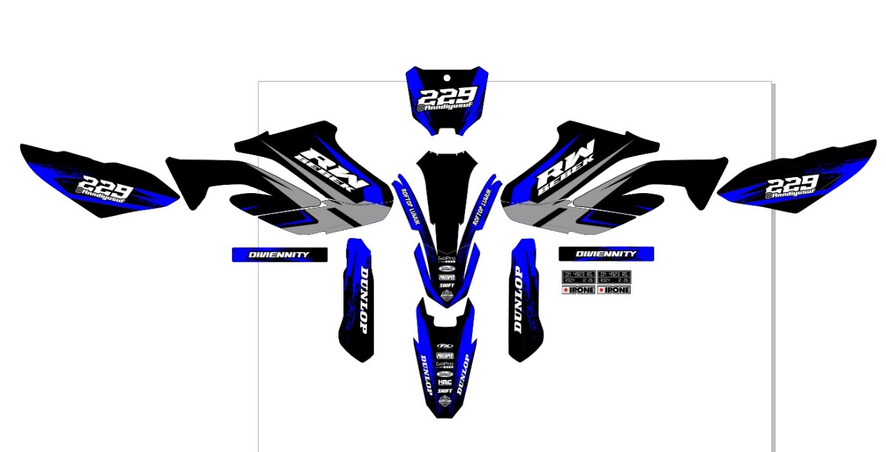 decal yamaha wr 155 biru hitam | Lazada Indonesia