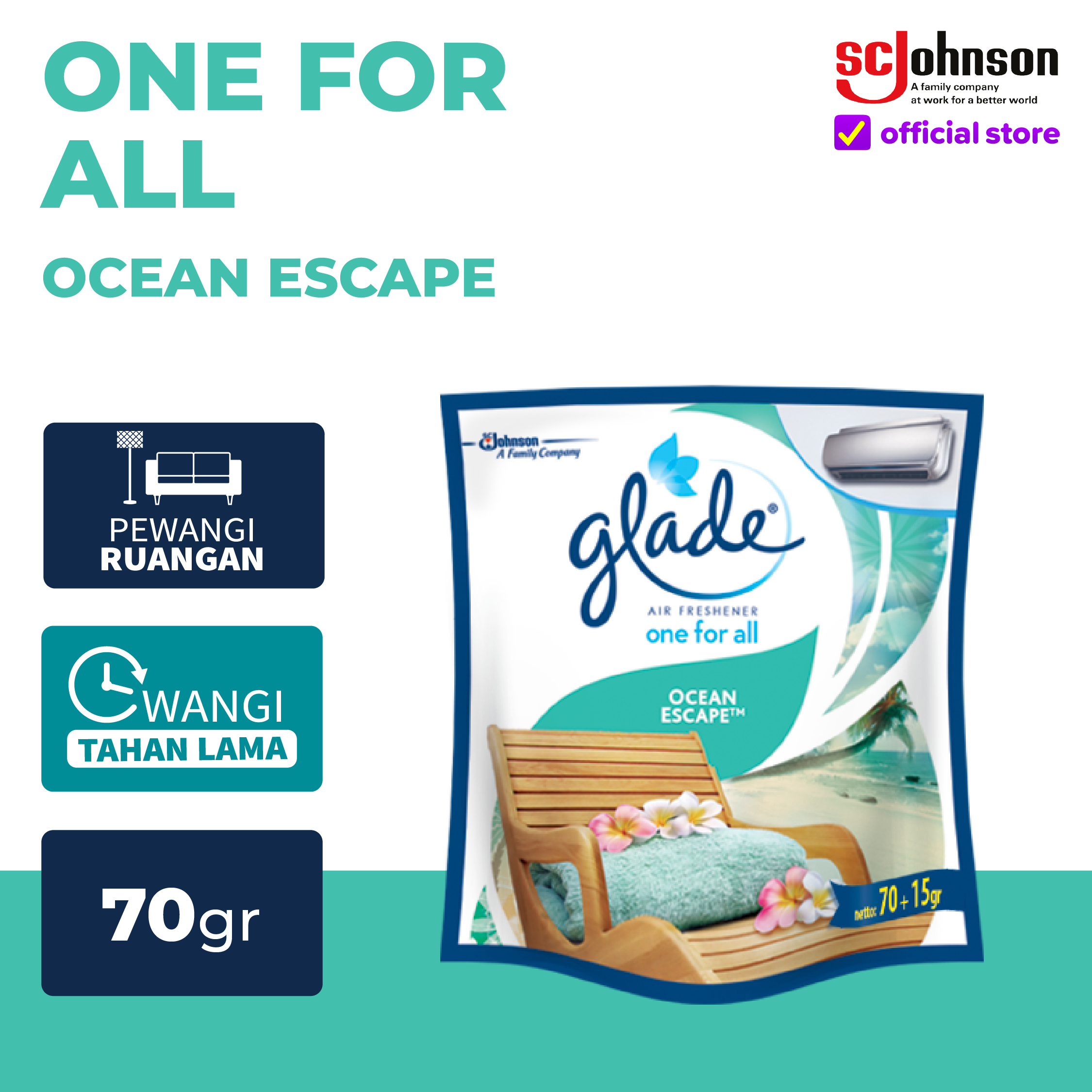 Glade One For All Pengharum Ruangan - Ocean Escape 70gr | Lazada Indonesia