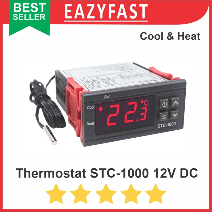 Thermostat STC-1000 12V DC Temperatur Suhu Otomatis Panas Dingin Cool ...