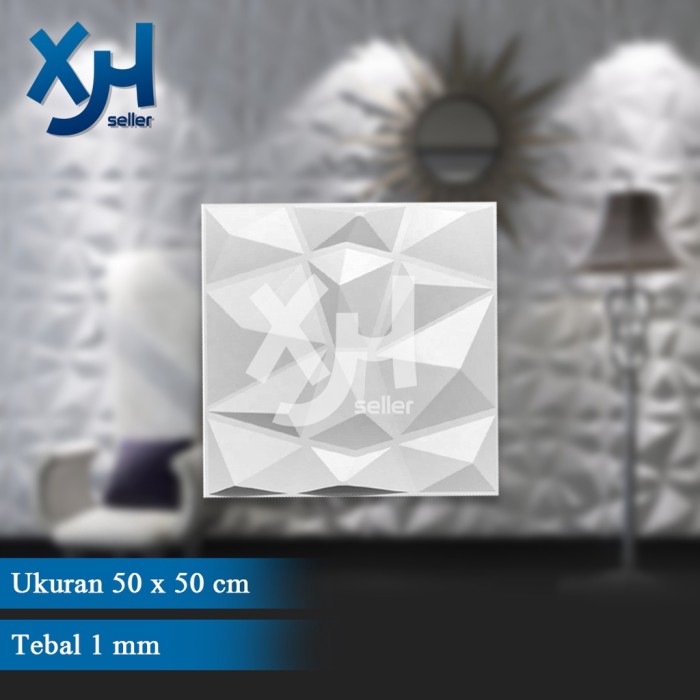 Wall Panel 3D PVC Wallpaper Dinding Ornamen Dinding 50 x 50 cm - D105 ...