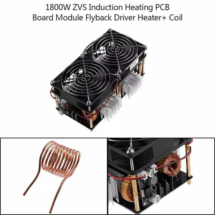DIY zvs modul pemanas induksi 1800W 12v-48v 20A induction heater coil ...