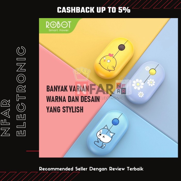 Mouse Wireless Silent Click Robot M230 Mouse Lucu Unik Karakter Kartun ...