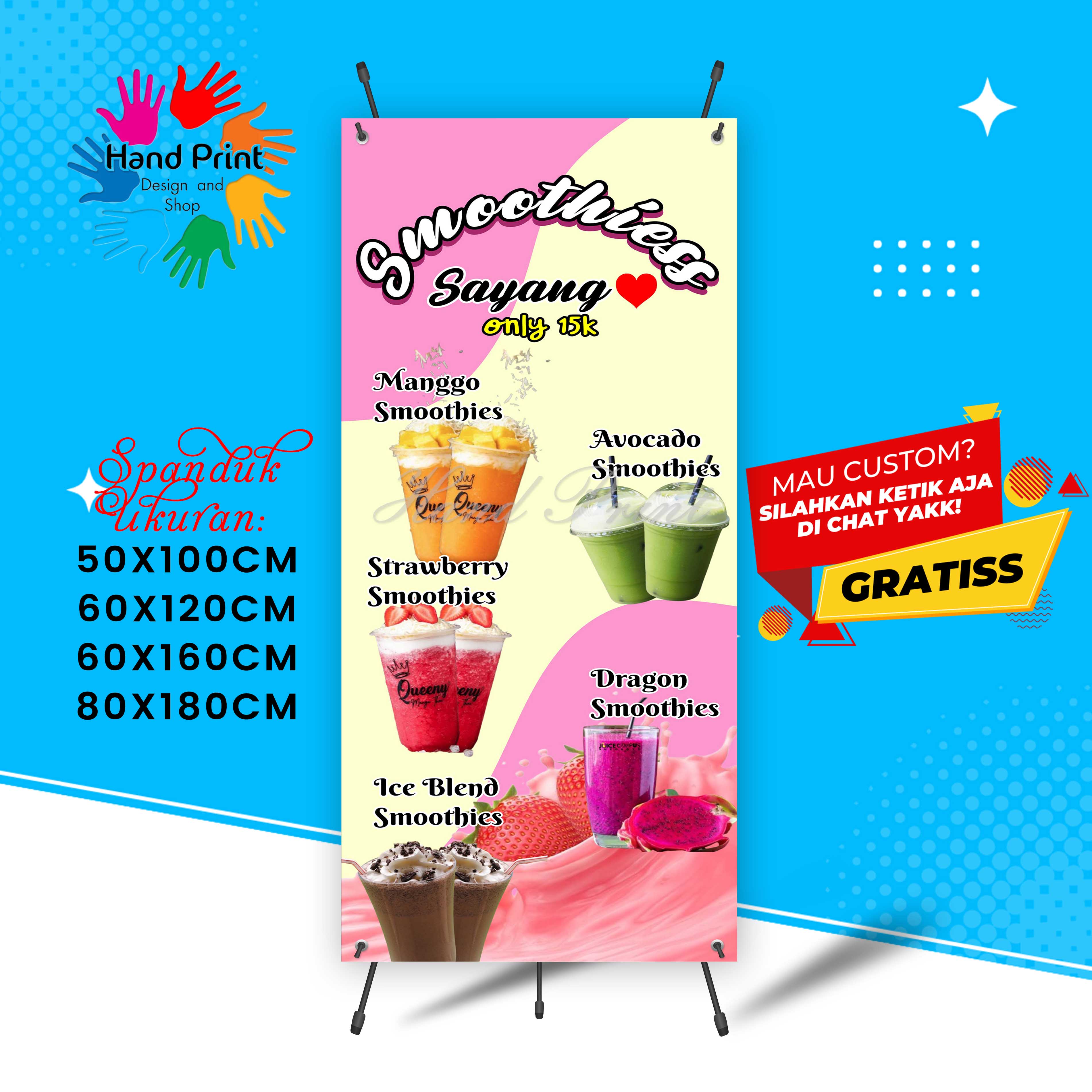 Cetak Spanduk Banner Jualan Smoothies Sultan Jus Buah Segar MMT Spanduk ...