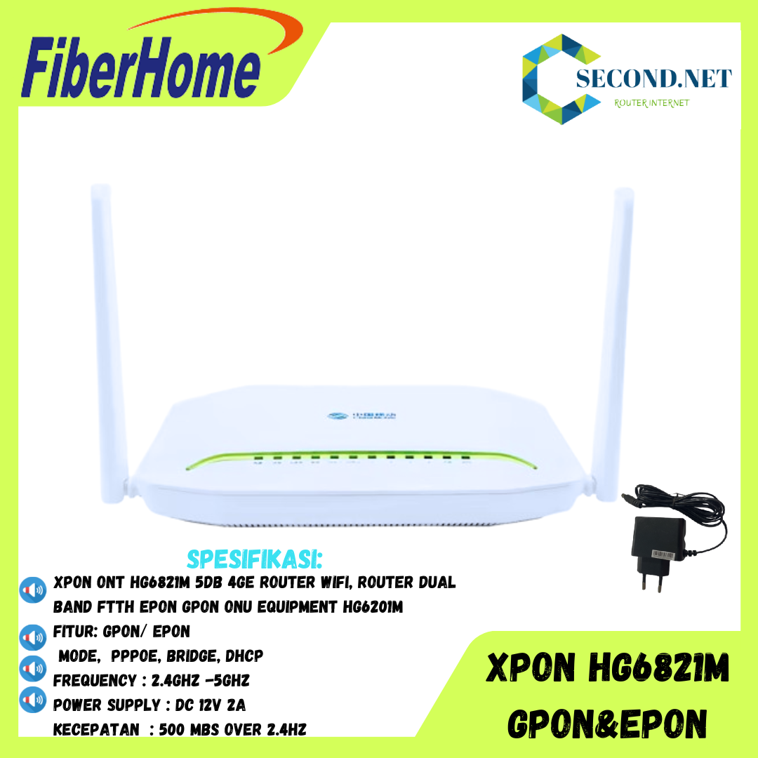 FIBERHOME HG6821M XPON GPON EPON DUAL BAND SIGNAL 2,4G & 5G INCLUDE ...