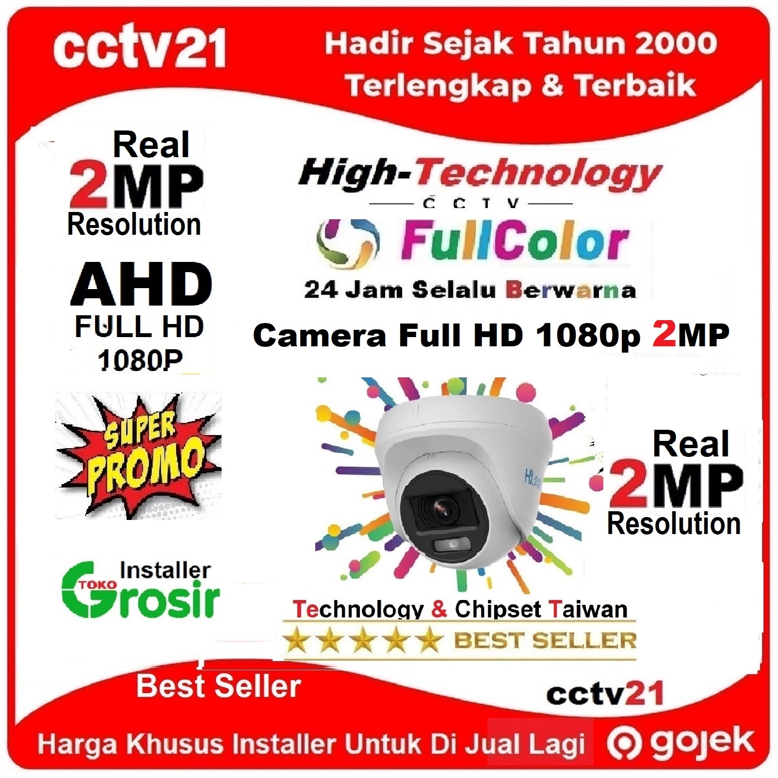 CCTV / Camera / 2MP ColorVucHigh Technology Full Color 24Jam Selalu ...
