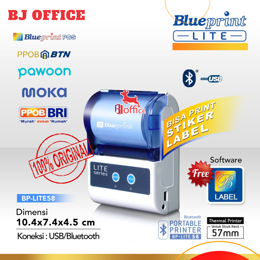 Printer Thermal Portable Bluetooth Blueprint BP-LITE 58 / Printer Mini ...