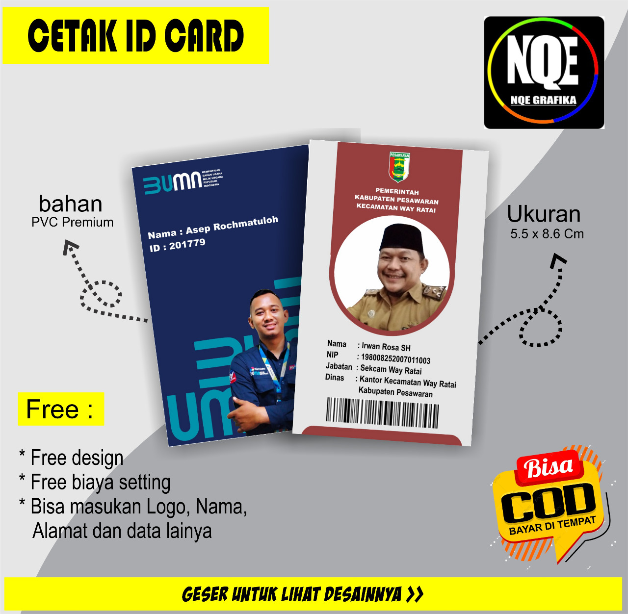 kartu identitas, id card bolak balik | Lazada Indonesia