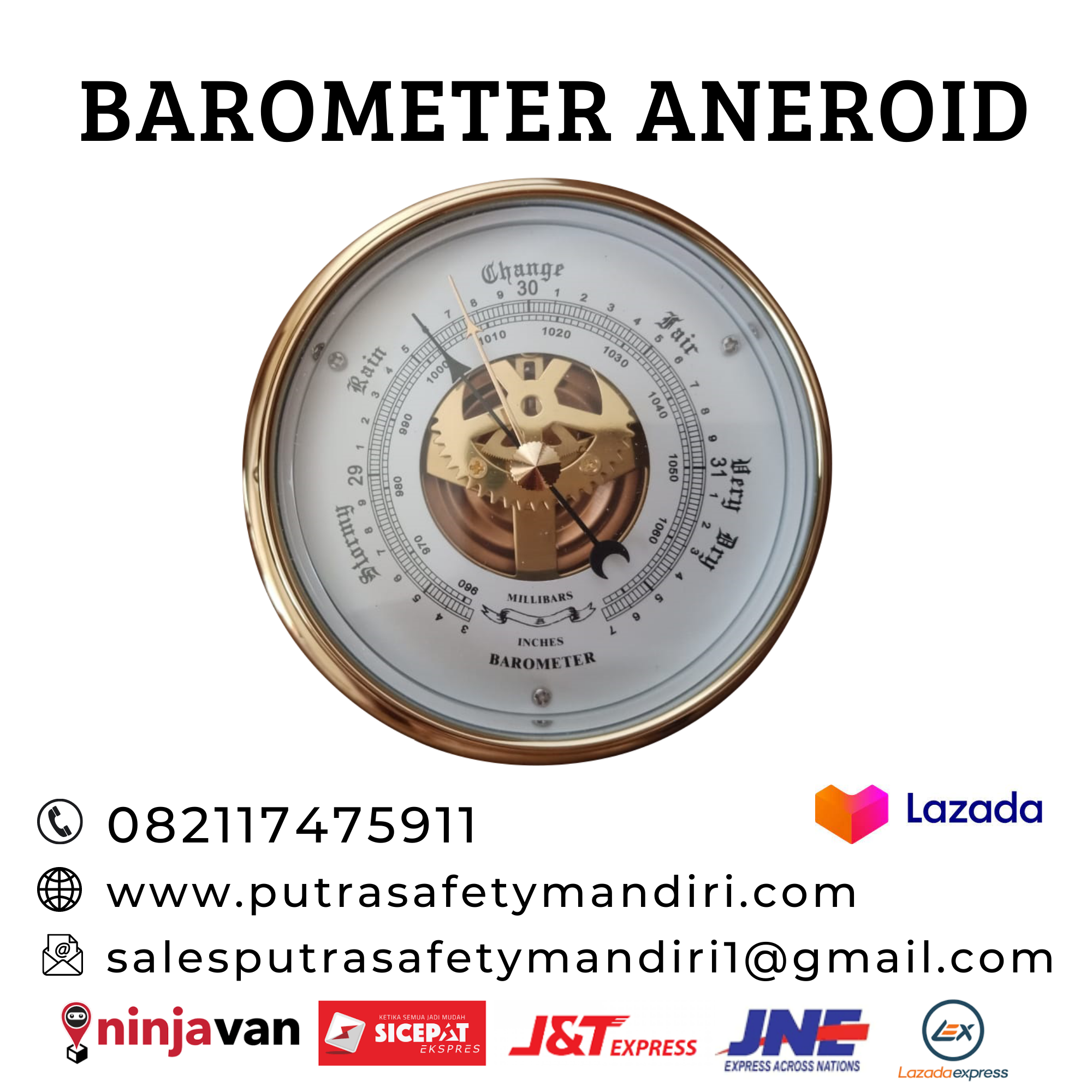BAROMETER ANEROID 5" ALAT UKUR TEKANAN UDARA KAPAL SAFETY KELEMBAPAN UDARA | Lazada Indonesia