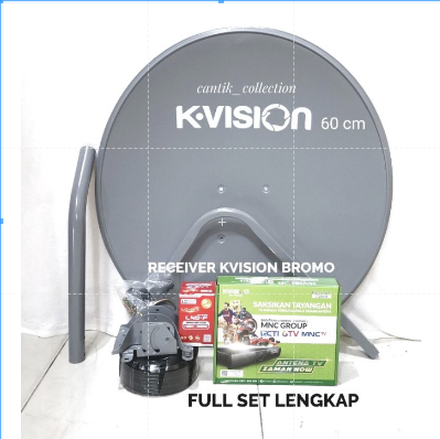 PARABOLA KVISION 60 CM FULL SET LENGKAP TERMASUK RECEIVER KVISION ...