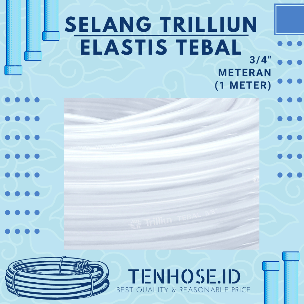 Selang Trilliun Elastis Tebal 3/4" Inch Jual per Meter (1 Meter) Selang PVC Air Taman | Lazada ...