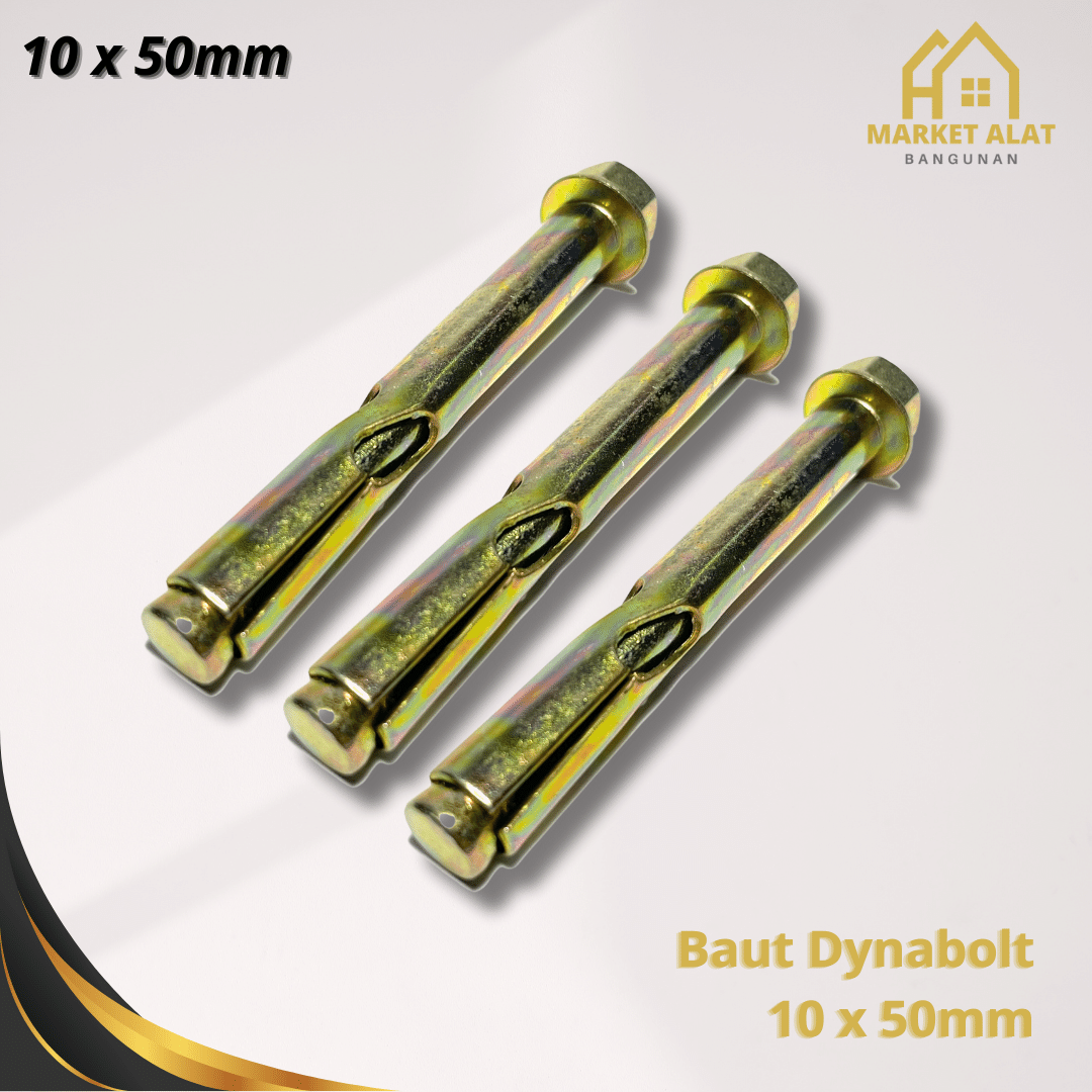 Dynabolt 10 x 50 mm / Dinabolt 10mm x 50mm / Baut Tanam Tembok / Anchor ...