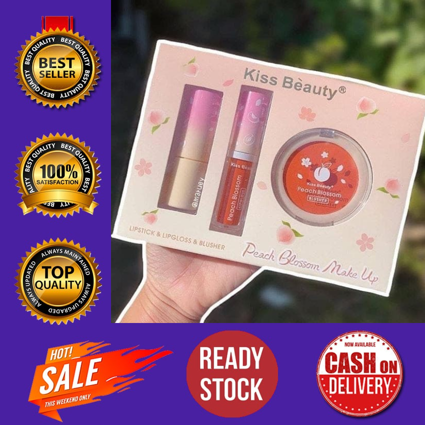 FS - Kiss Beauty Peach Blossom Make-up Pack 3 in 1~ | Lazada Indonesia