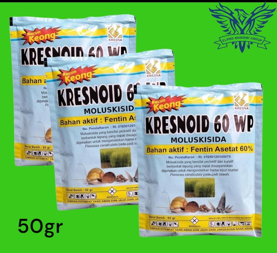 Racun Keong KRESNOID 60 WP 50gr RACUN SIPUT Bahan Aktif: Fentin Asetat ...