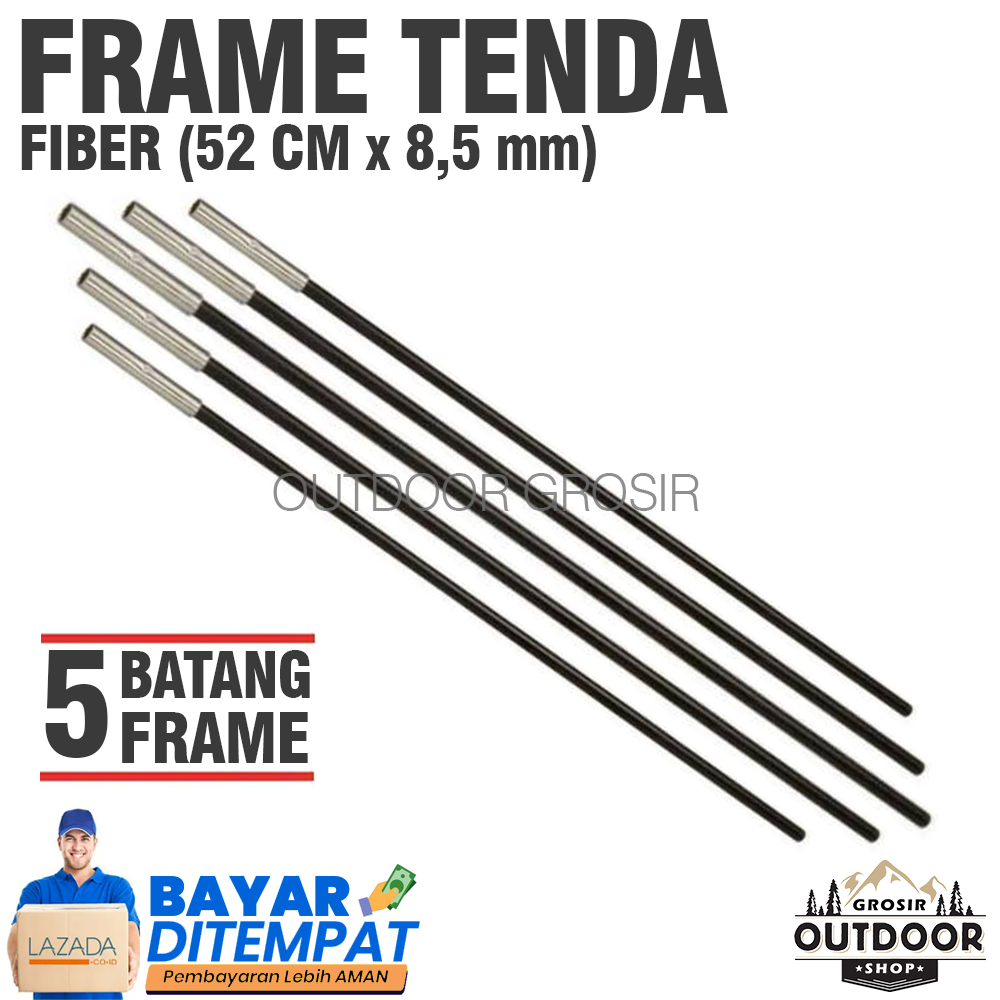 5 BATANG - Frame Tenda Fiber Size 8,5 mm x 52 cm - Frame Fiber - Rangka ...