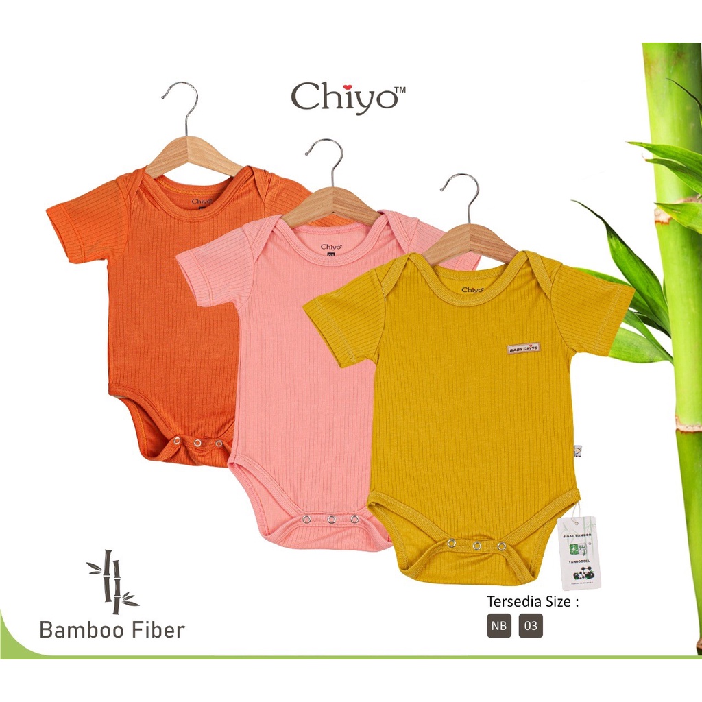 Baby Chiyo Jumpsuit Pendek Chiyo Bamboo 3pcs ( Inspiring Colour ...