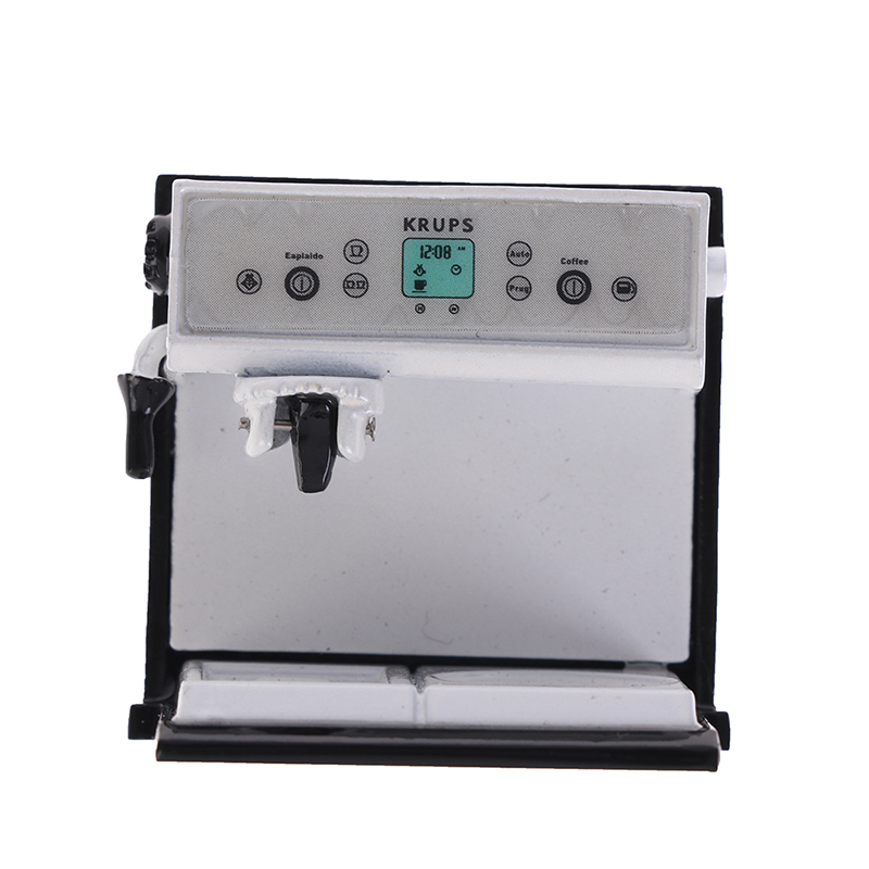 1/12 Scale Dollhouse Miniature Kitchen Metal Coffee Machine Pretend ...