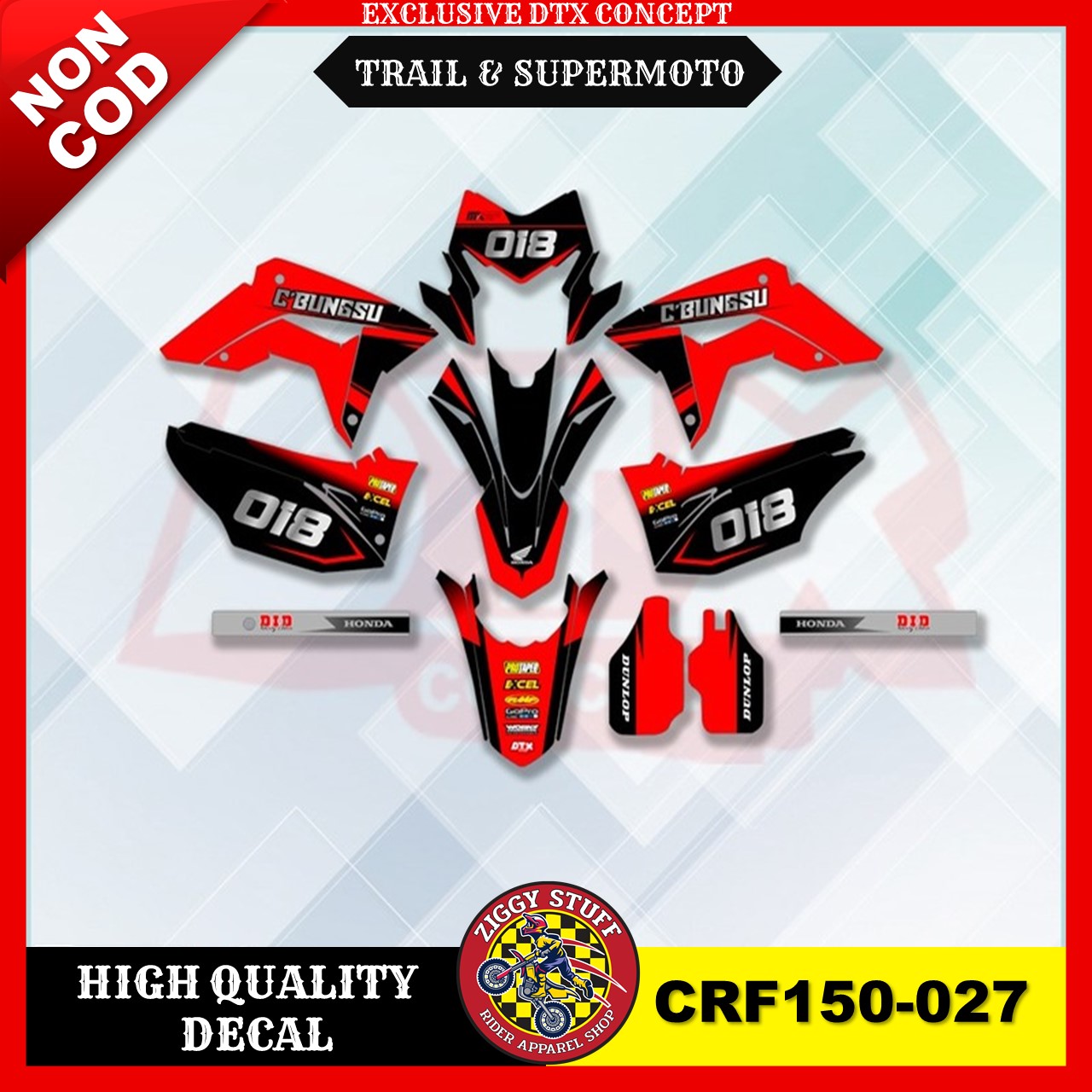 Decal CRF decal CRF 150 L full body stiker motor trail decal motocross ...