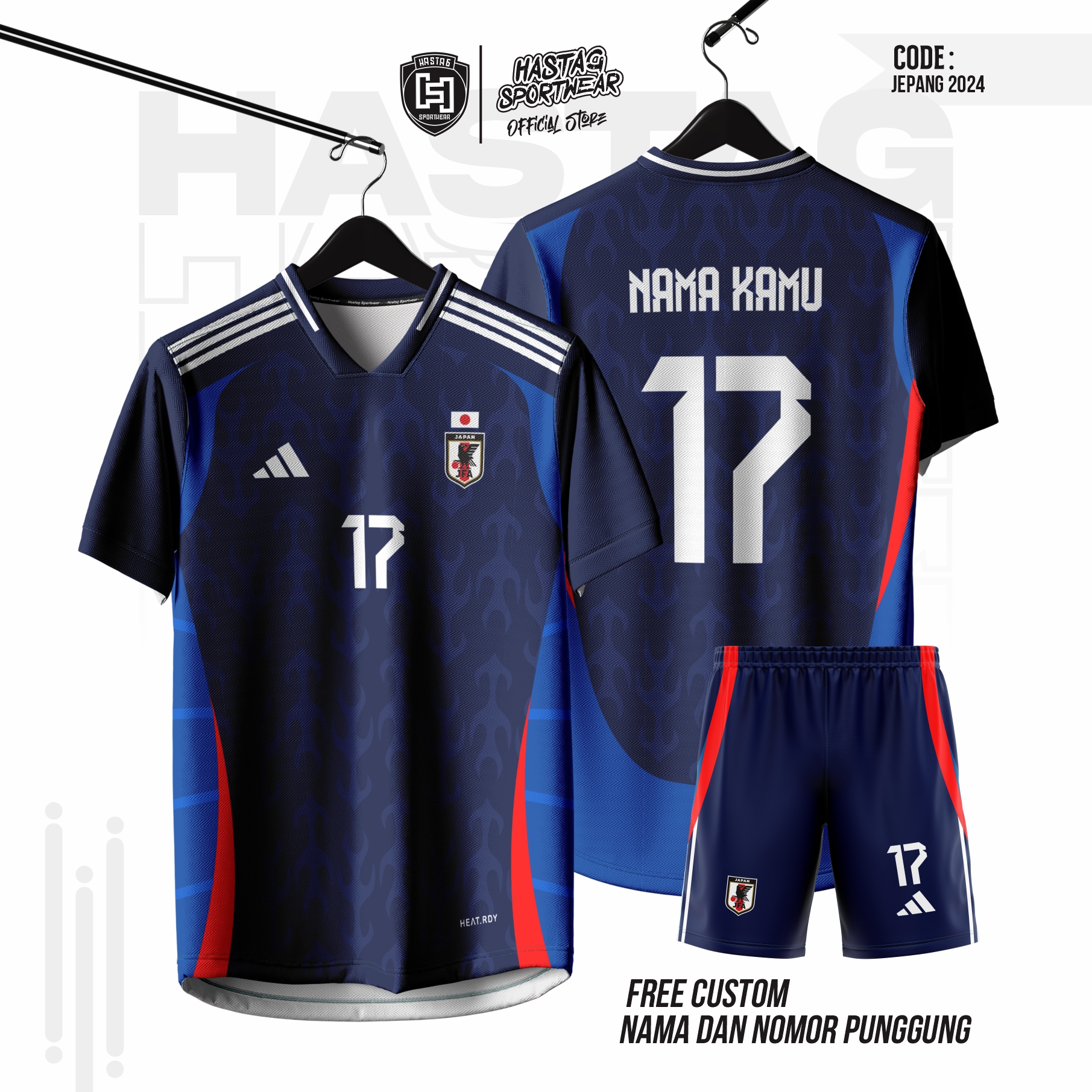 JERSEY TIMNAS JAPAN/JEPANG 2024 FULL PRINTING FREE CUSTOM NAMA DAN ...