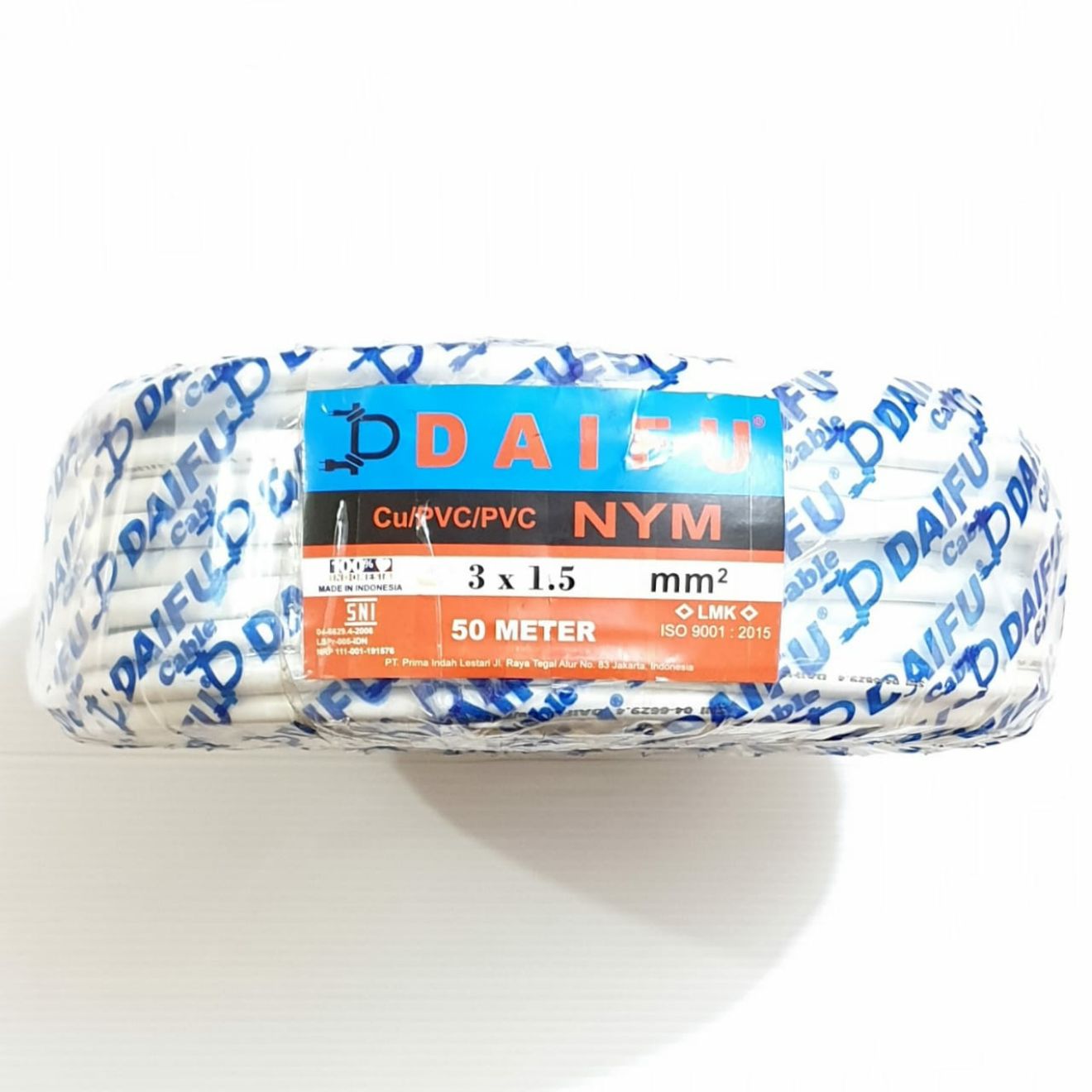 NYM Daifu 3x1,5mm² 50 Mtr SNI FULL Putih / Kabel Listrik / Dalam 3 ...