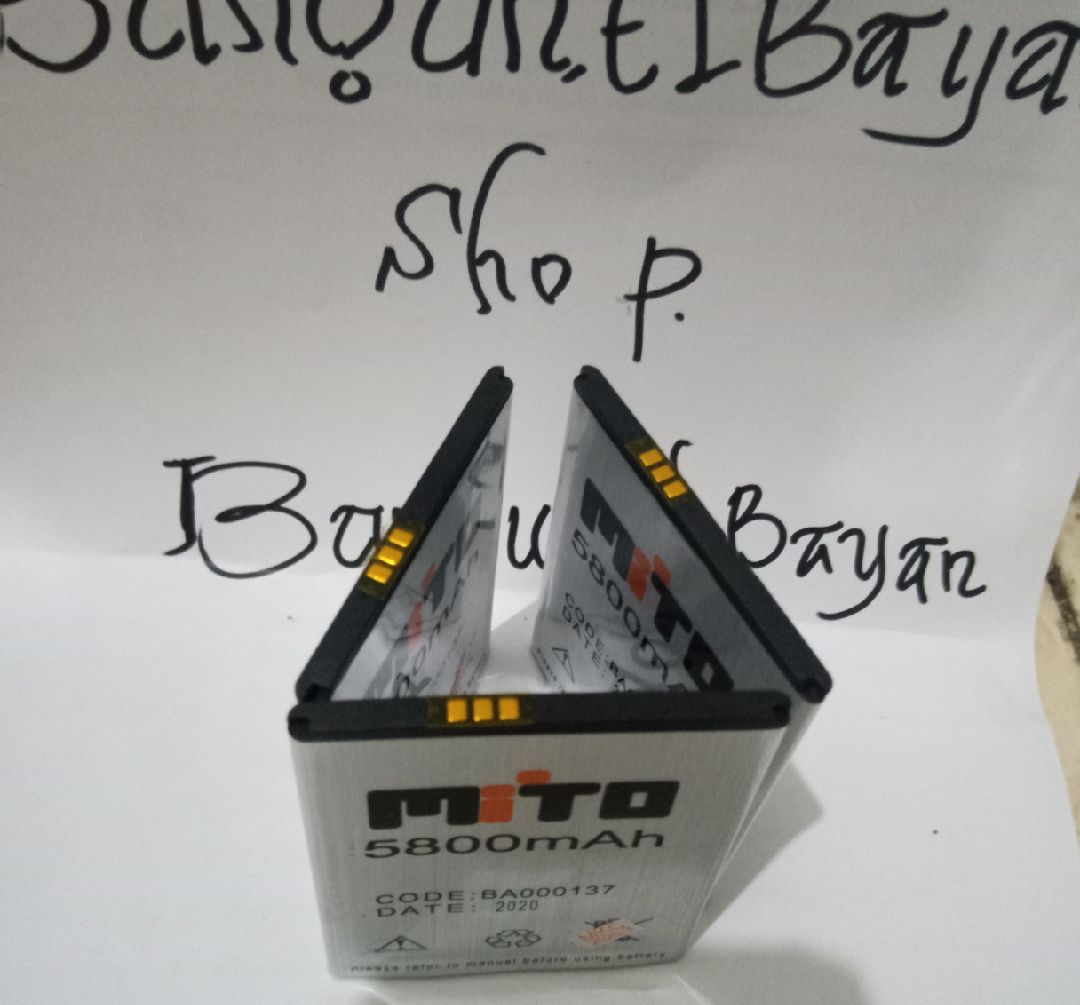 Batre batrai Mito A62 Note BA000137 Double Power IC original battray hp ...