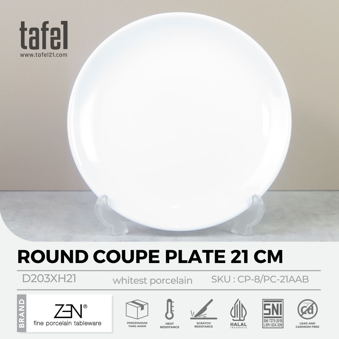 ZEN Piring Round Coupe Plate HORECA 21 cm | Lazada Indonesia
