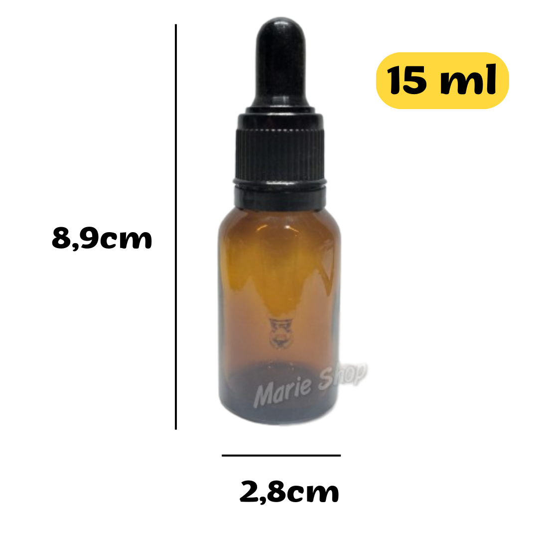 BOTOL PIPET 5ML 15ML - DROPPER KACA TEBAL AMBER COKLAT - RING KARET ...