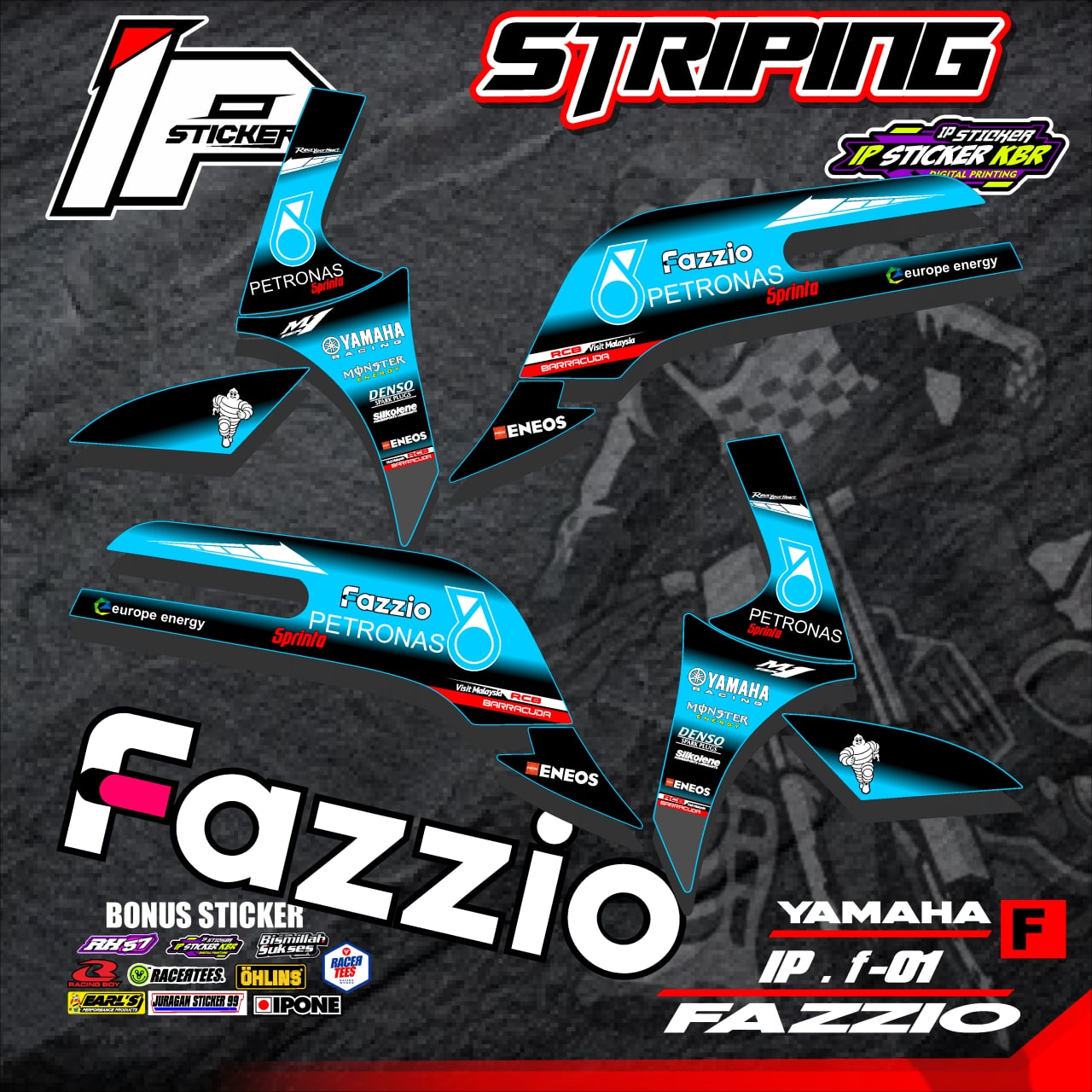 (cod) Striping FAZZIO petronas - Sticker Striping Variasi List Yamaha ...