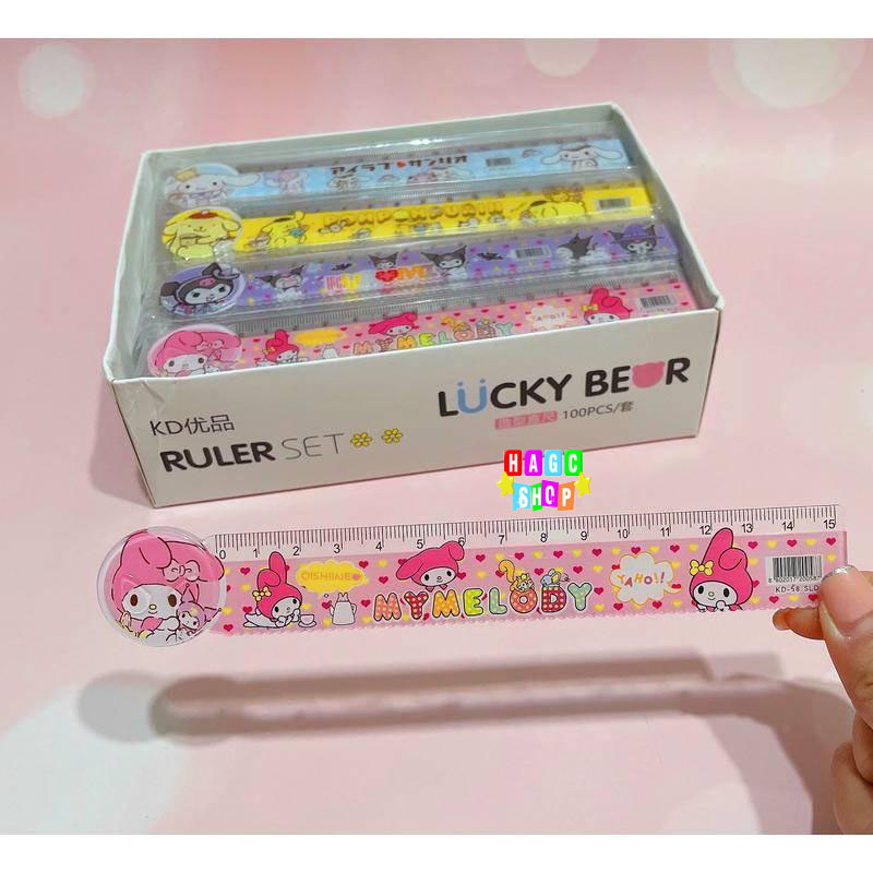 Hagc shop Penggaris sanrio MELODY 15 cm Cute Ruler motif KUROMI ...