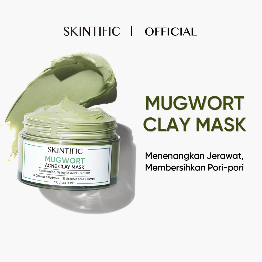 SKINTIFIC Mugwort Acne Clay Stick 40g - Clay Mask / Mud Mask / Mugwort Mask / Masker Jerawat ...