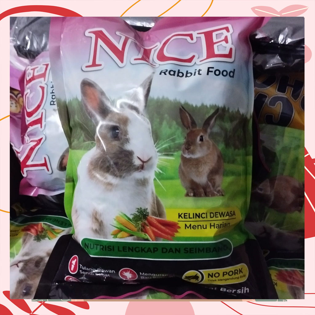 Pakan kelinci Nice kemasan 1kg - Pelet kelinci - Rabbit Feed | Lazada ...
