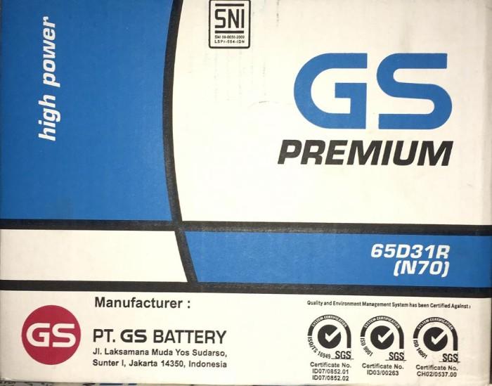 Accu GS astra 65D31R N70 12V 70Ah PREMIUM -02169 | Lazada Indonesia