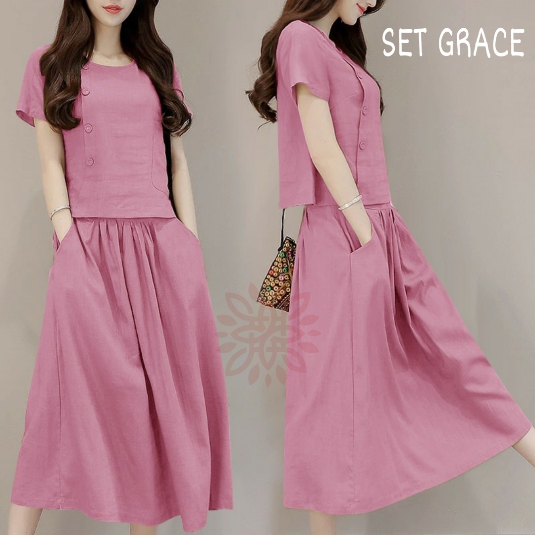 Setelan Wanita Grace Terbaru 2021 Kekinian Trendy Korean Style - Baju ...
