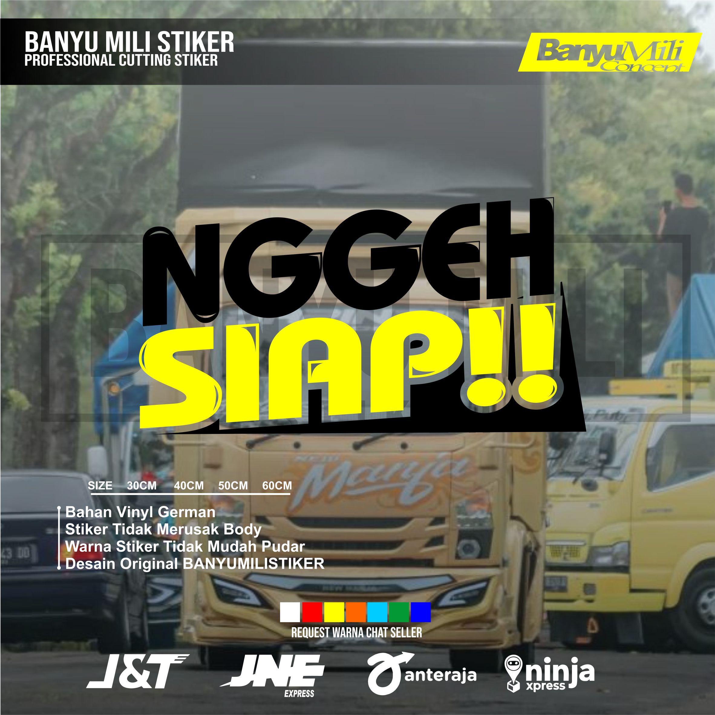Stiker truk nggeh siap stiker kaca truk pickup mobil sticker nggeh siap ...