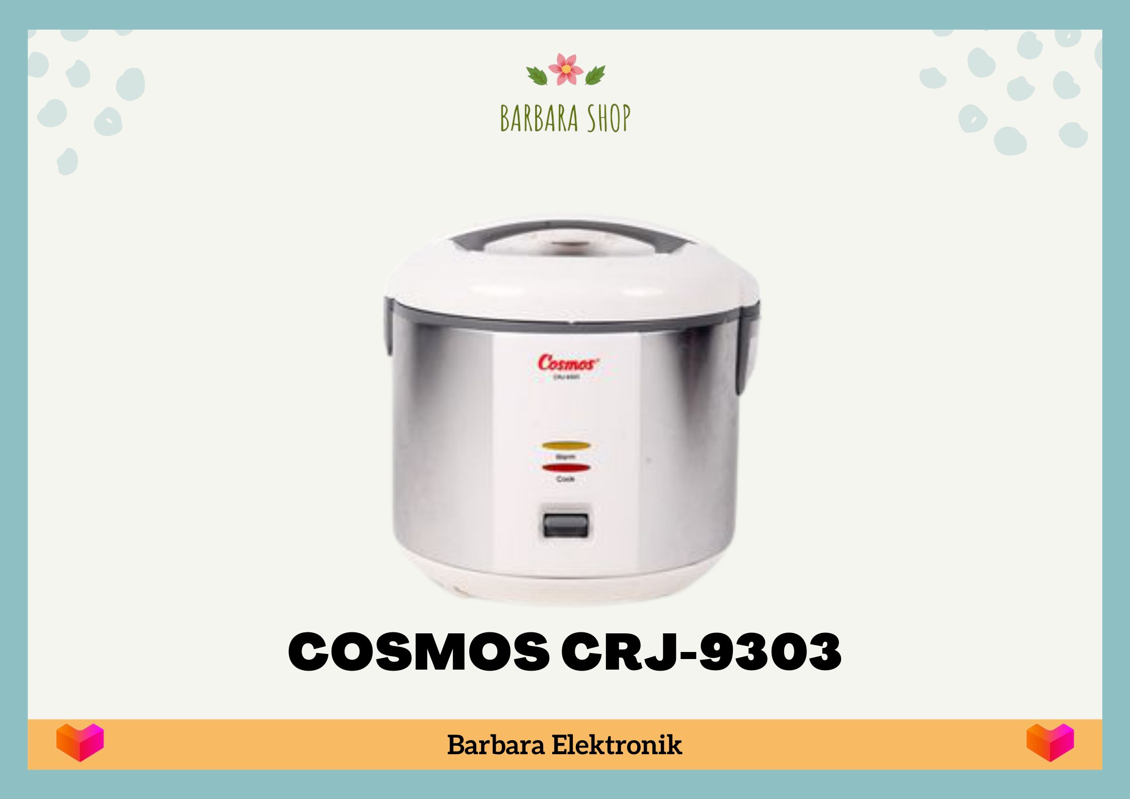 Magic Com Cosmos CRJ 9303 RICE COOKER CRJ9303 2 Liter Stainless ...