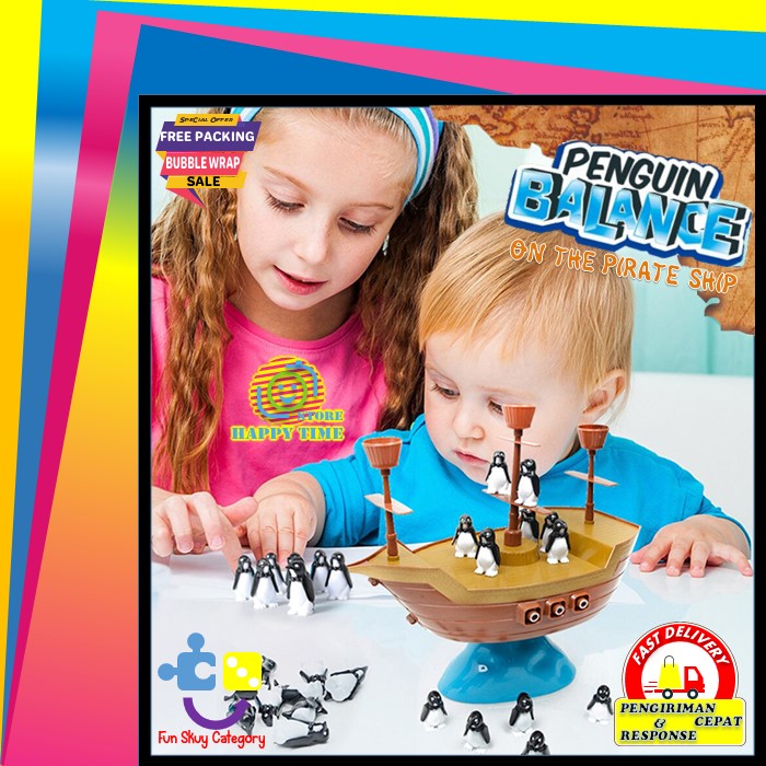 Family Game Kapal Bajak Laut Keseimbangan Penguin Balance Boat Pirates ...