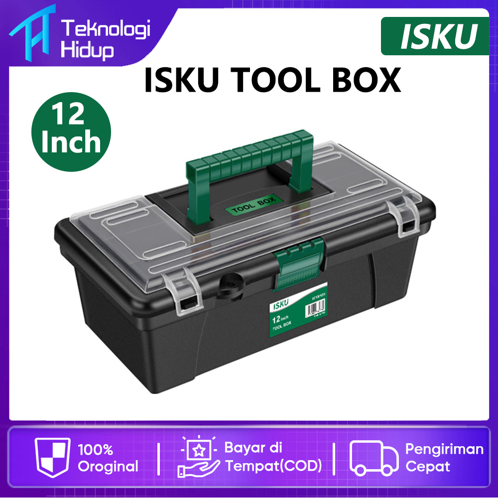 ISKU Tool Box Besar 17/19 Inch Bahan PP Toolbox Kotak Peralatan ...
