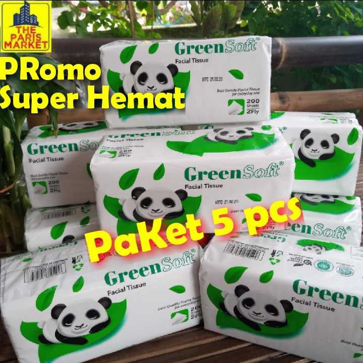 PAKET 5 Pcs Tissu Green Soft Tissue Tisue Lebih Lembut Berkwalitas ...