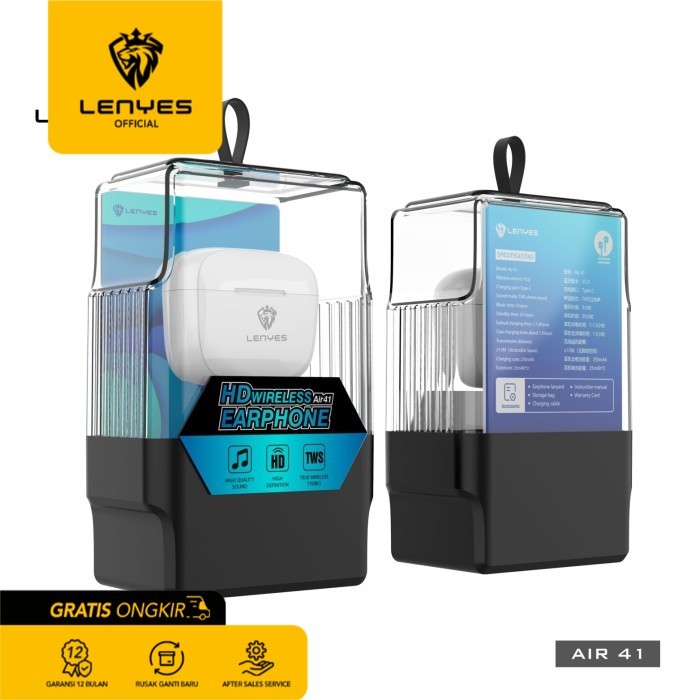 LENYES Earphone Air 41 True Wireless Headset TWS HD Bluetooth | Lazada ...