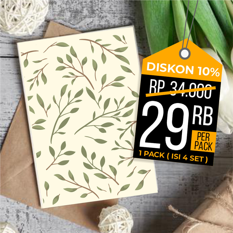 Kartu Ucapan Kosong Blank Greeting Card Rust & Amplop Kraft | Lazada ...