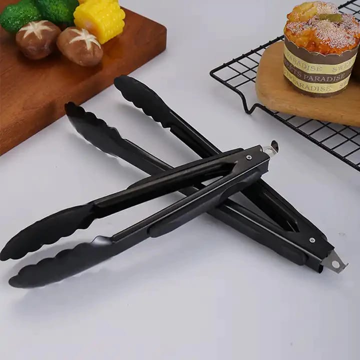 Capitan jepitan makanan hitam jepit roti makanan serbaguna 9 inch ...