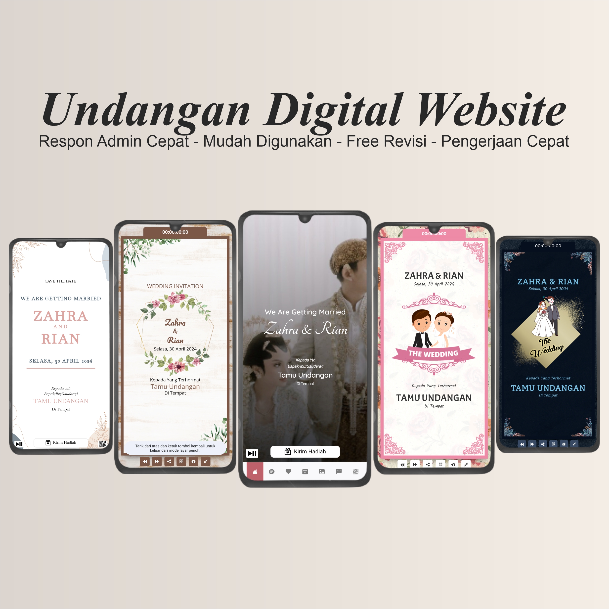 Undangan Digital Website Pernikahan Premium Full Fitur | Lazada Indonesia